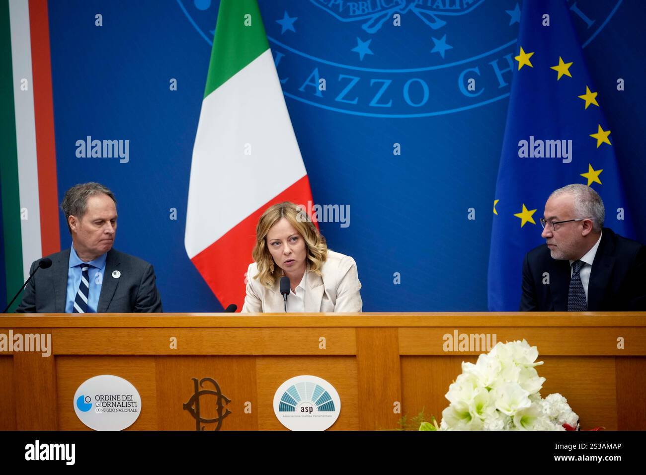 Italian Premier Giorgia Meloni holds the 2024 year-end press conference ...
