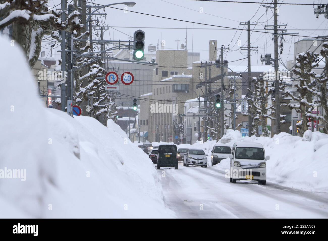 Aomori, northeastern Japan, on Jan. 9, 2025. Heavy snow continues in ...