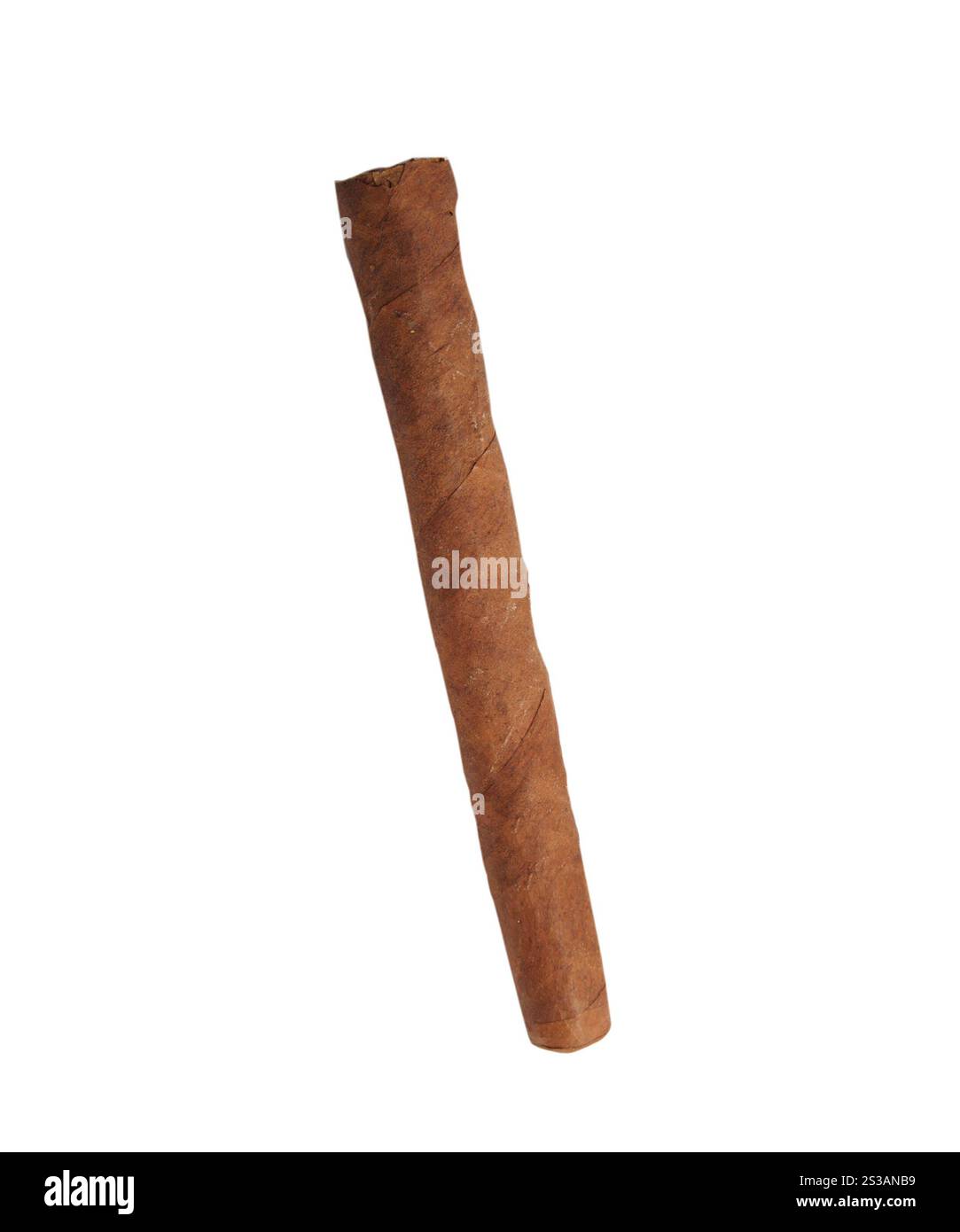 long elegant brown cigar isolated on white background Stock Photo - Alamy