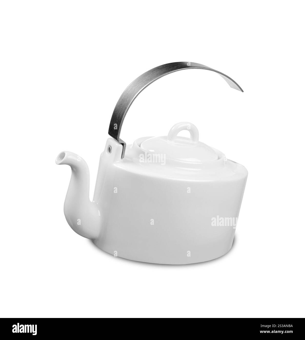 Modern teapot on a white background Stock Photo - Alamy