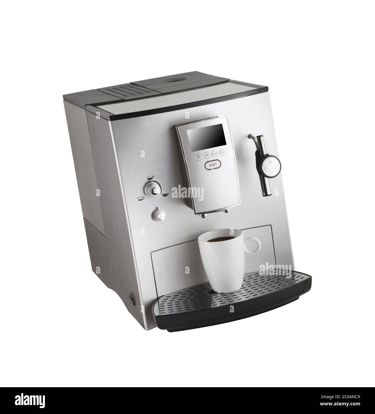 Expresso coffee machine isolated on white background. Expresso coffee ...