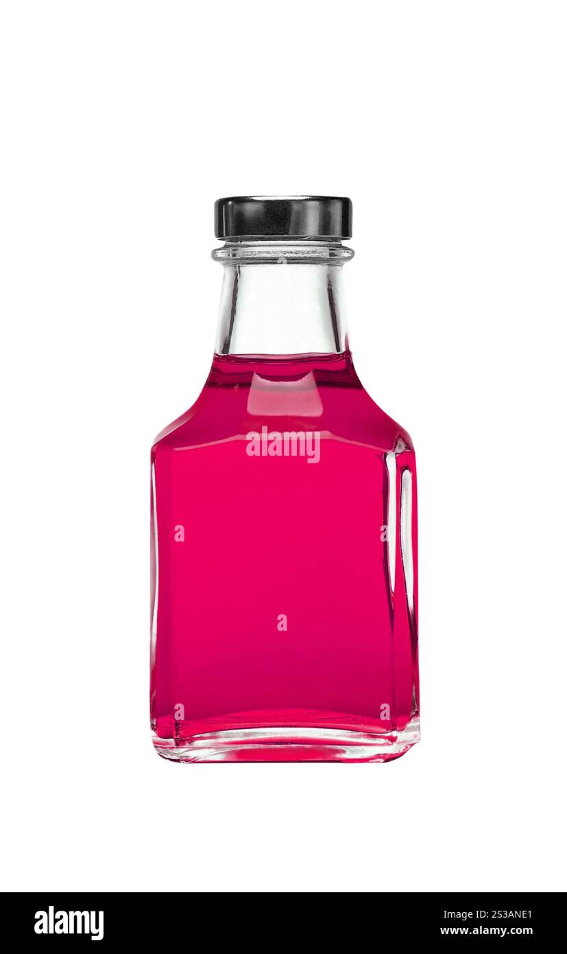 red alcoholic liquor isolated on white background. red alcoholic liquor ...