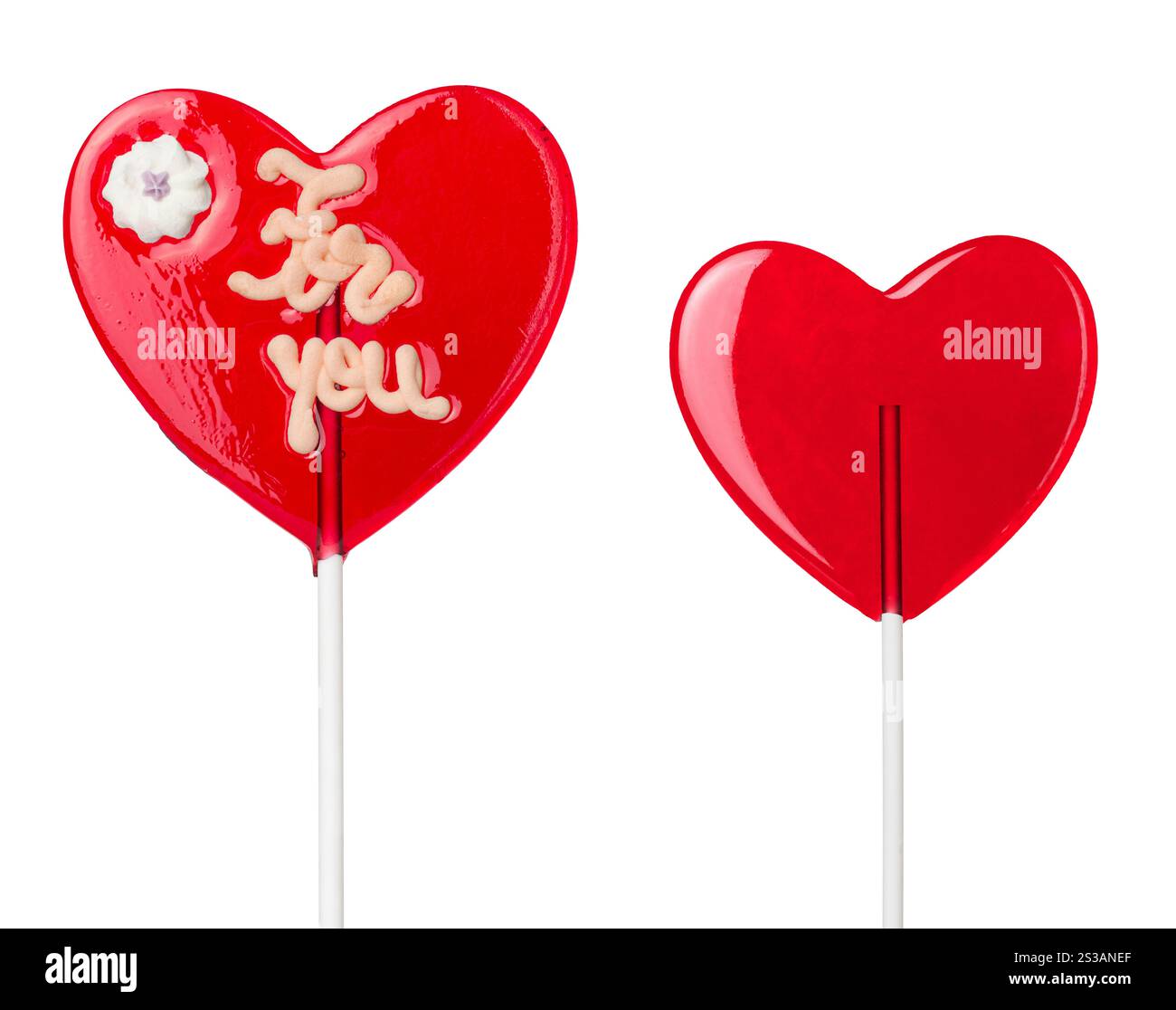 red heart-lollipops isolated on white. red heart-lollipops Stock Photo ...