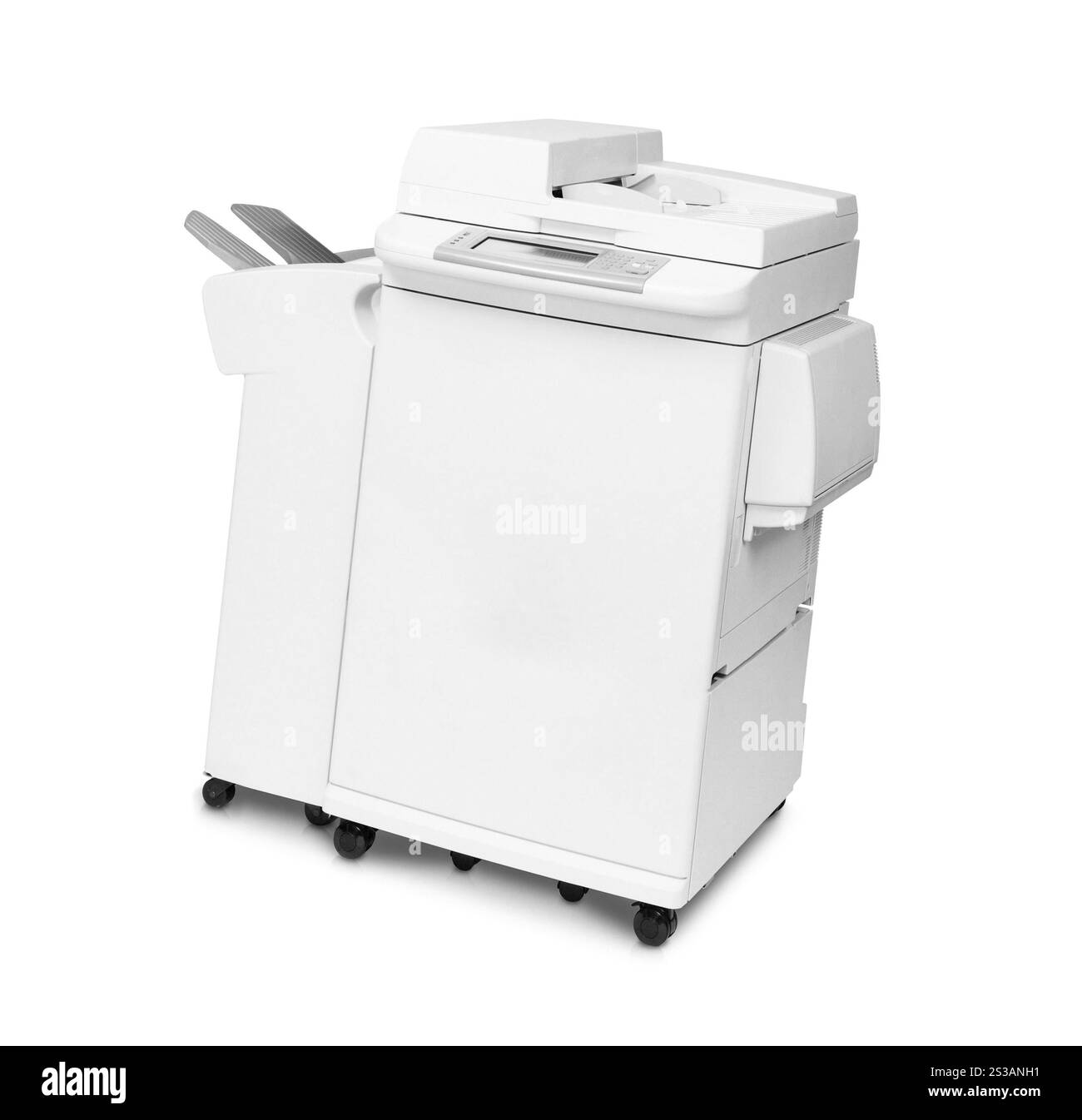 Modern digital printer isolated on white background. Modern digital ...