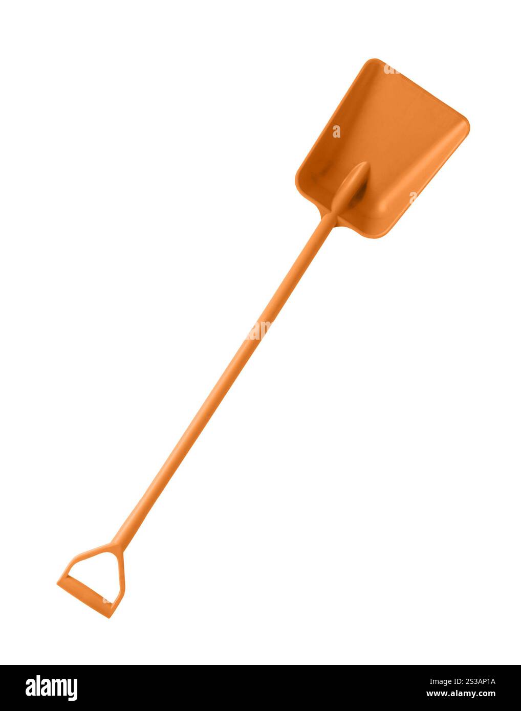 yellow plastic toy shovel, isolated on a white background. yellow ...