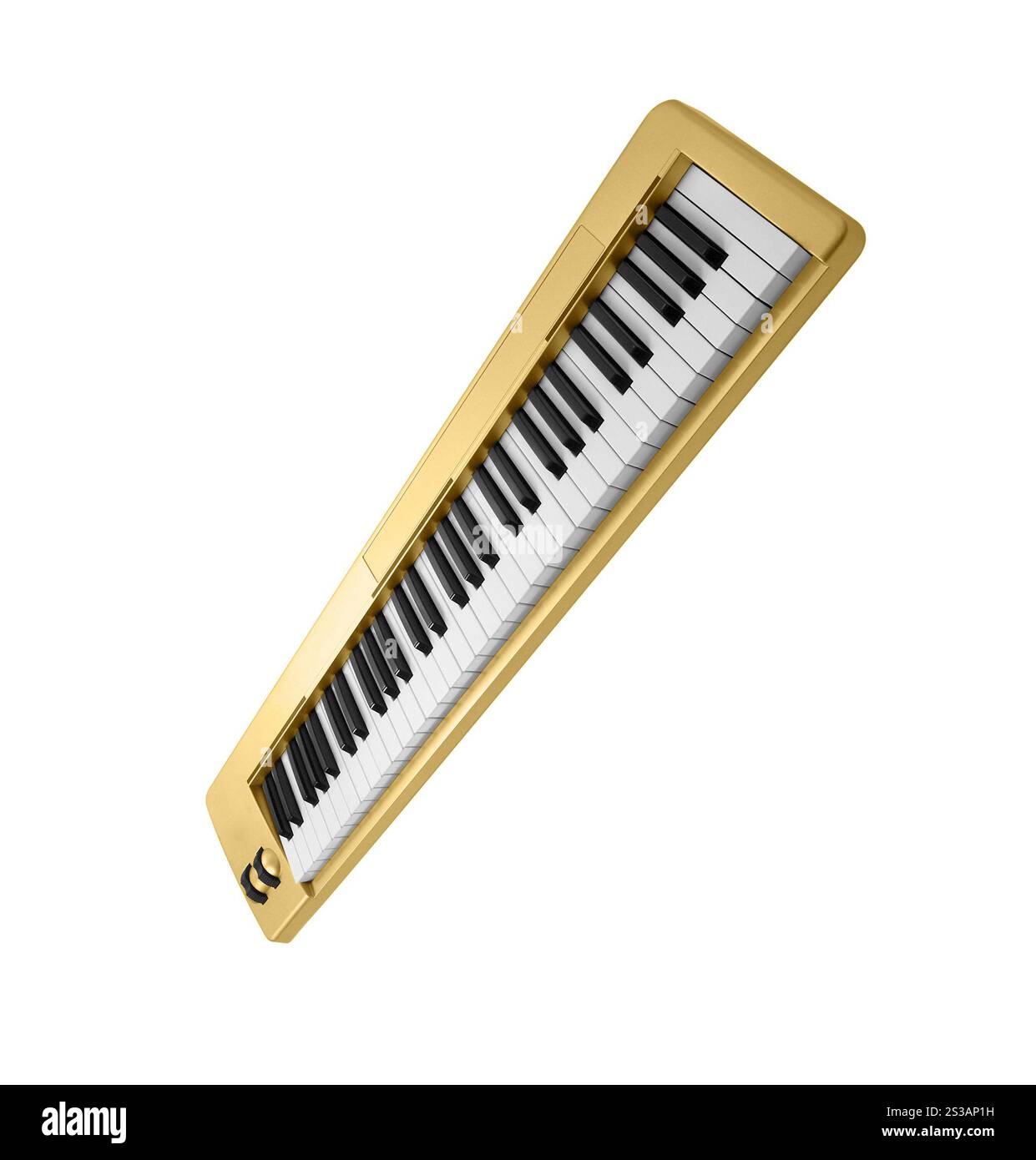golden piano keyboard isolated on white background. golden piano ...