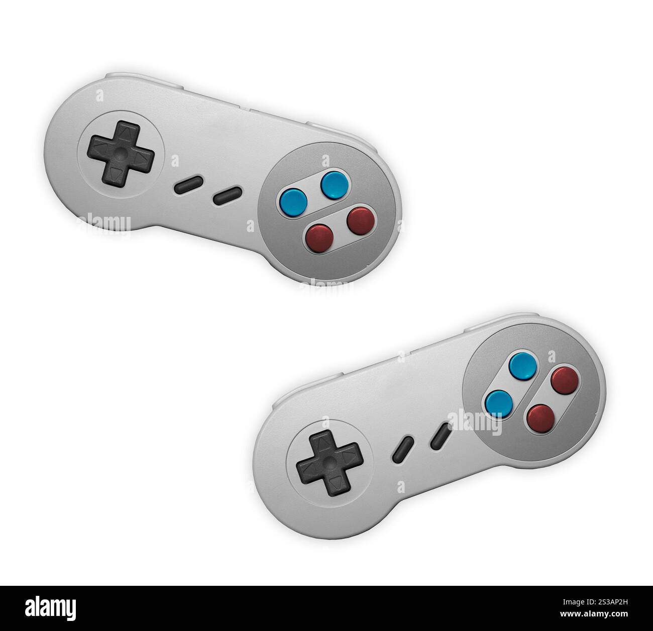gray game controller isolated on white background Stock Photo - Alamy