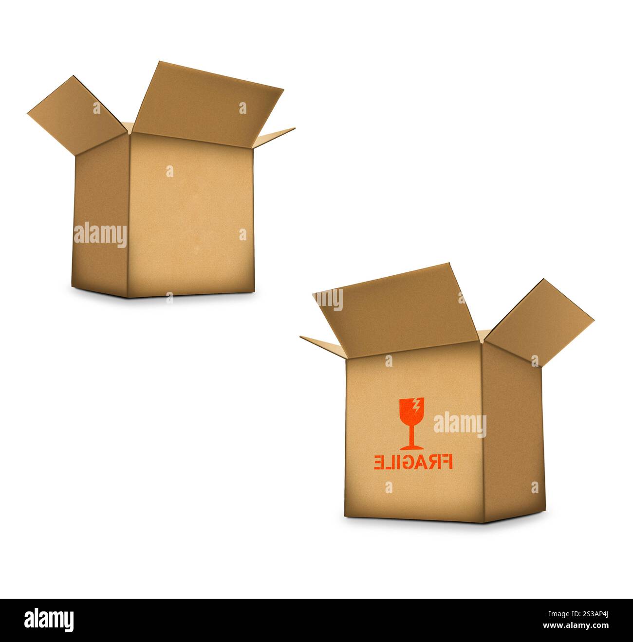cardboard boxes isolated on white background. cardboard boxes Stock ...