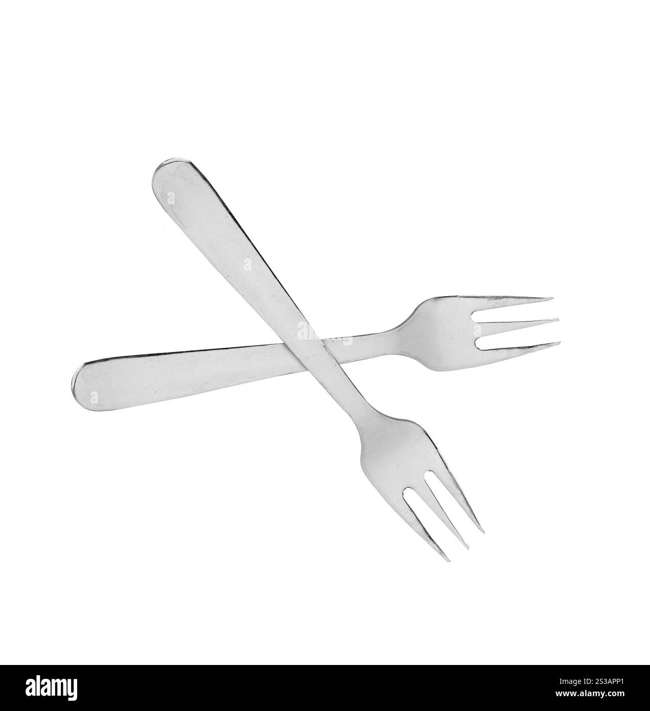 two kitchen forks isolated on white background. two kitchen forks ...