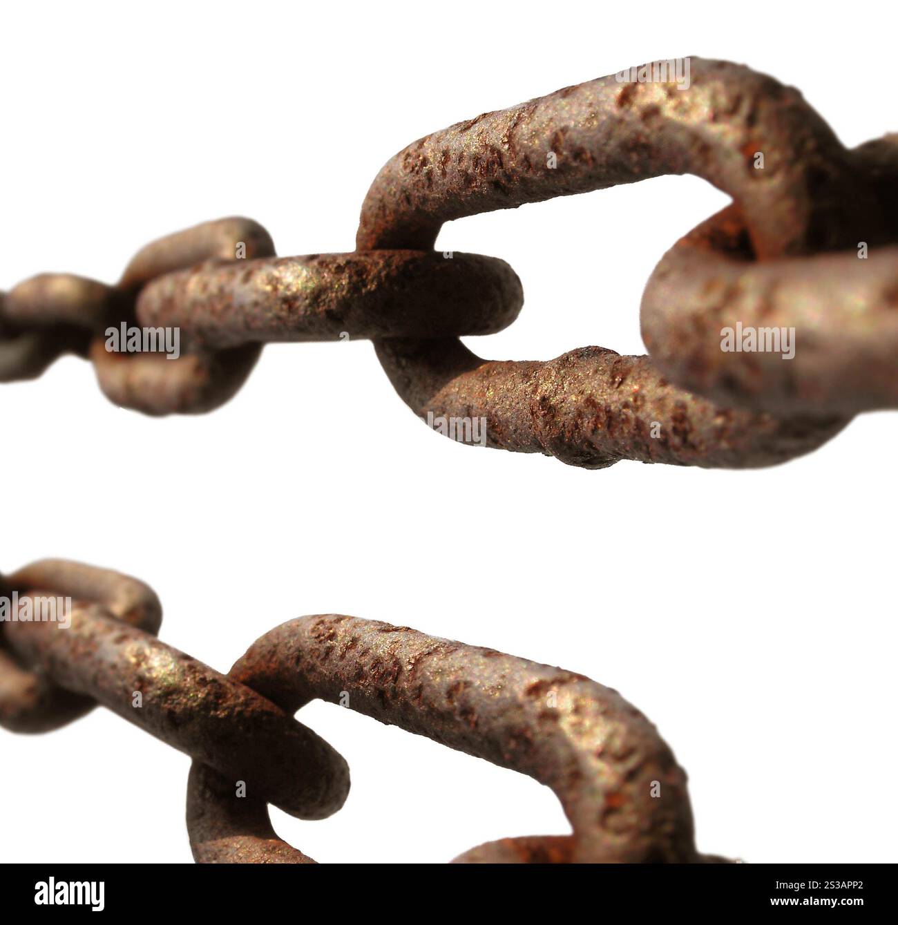 Old chain macro isolated on white background. Old chain macro Stock ...