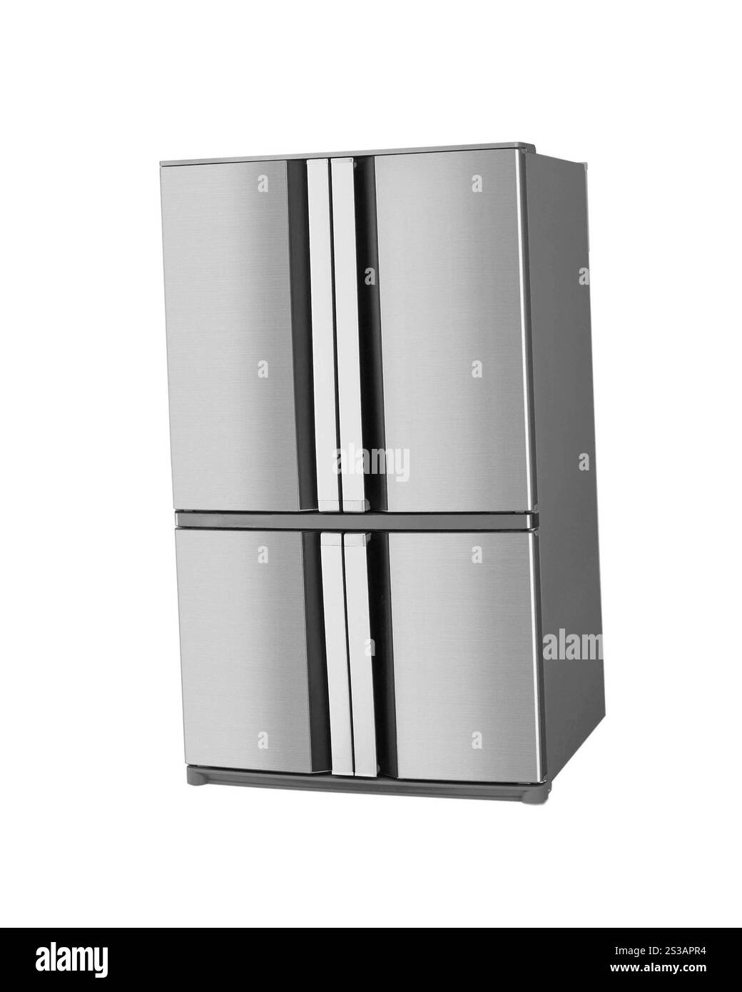 Modern refrigerator isolated on a white background. Modern refrigerator ...