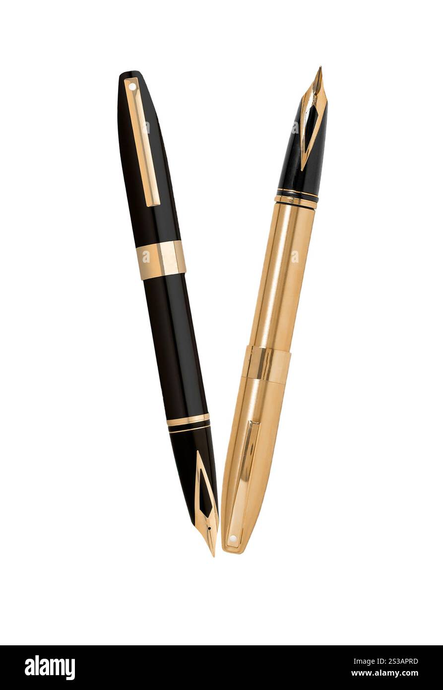 Gold Pens isolated on white background. Gold Pens isolated on white ...