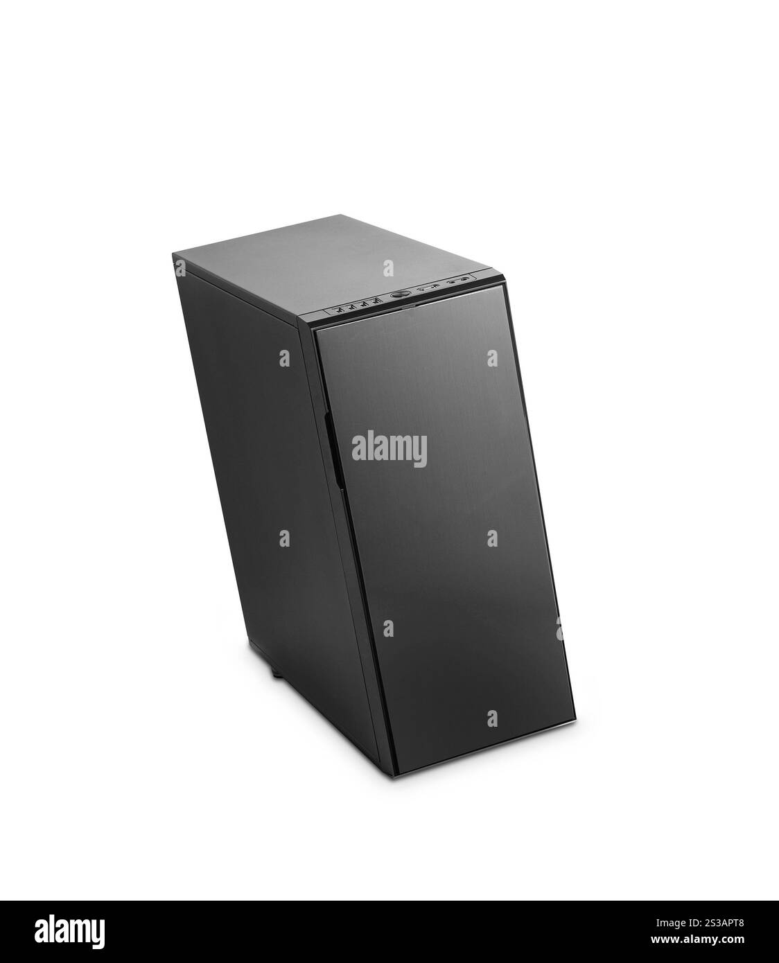 black computer case isolated on white background. black computer case ...