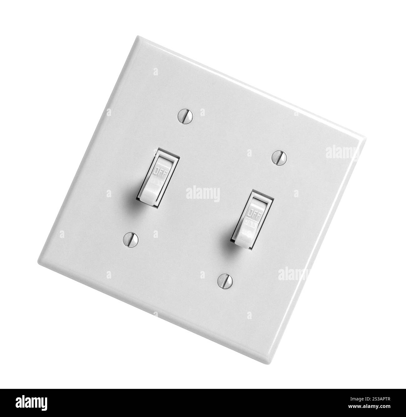 White light switch isolated on white background. White light switch ...