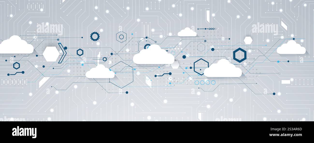 Modern cloud technology. Integrated digital web concept background Stock Vector Image & Art - Alamy