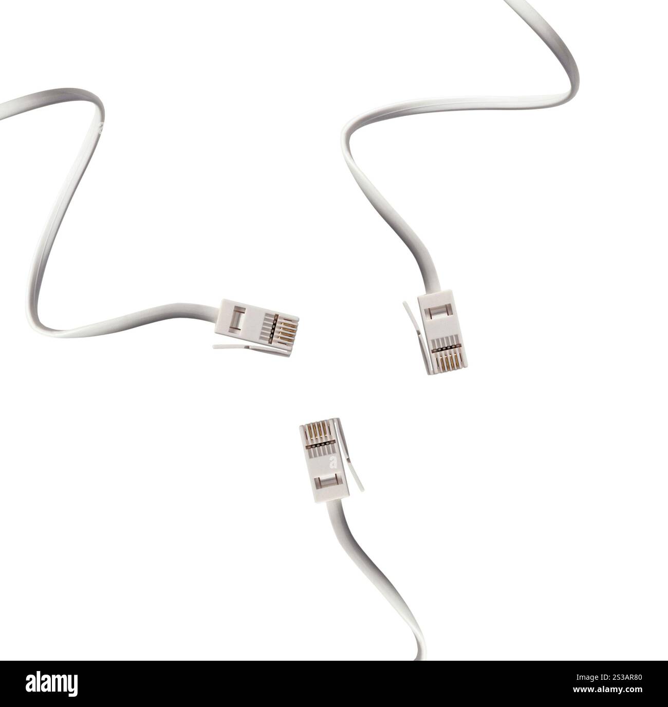 white cables isolated on white background. white cables isolated Stock ...