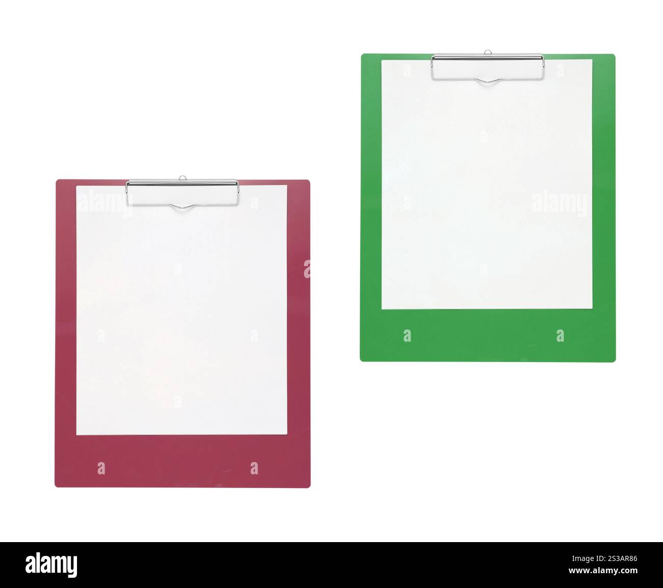 white blank papper with pin isolated on white background. white blank ...