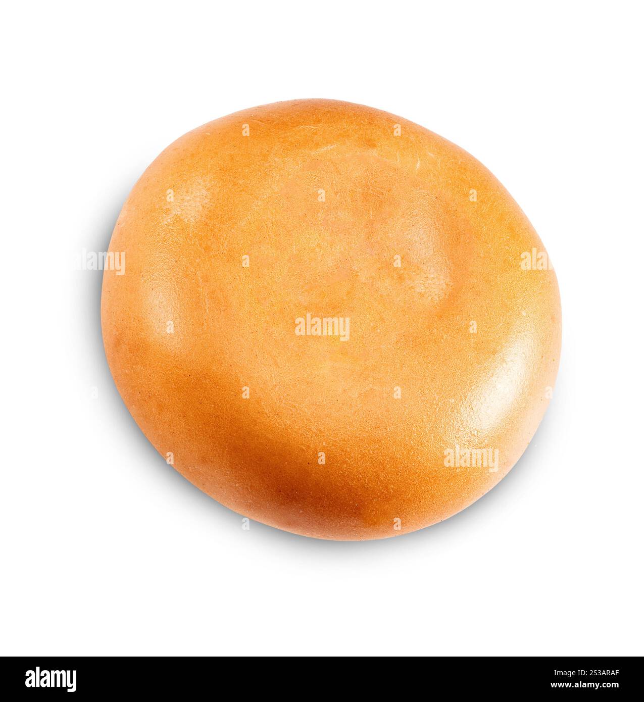 Single cheeseburger bun isolated on white background. Single ...