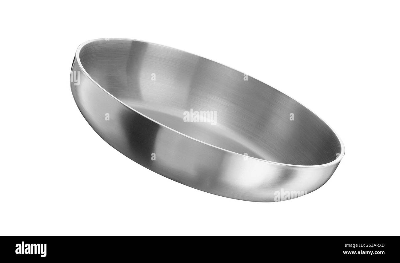 Stainless steel pot without cover. Isolated on white background ...