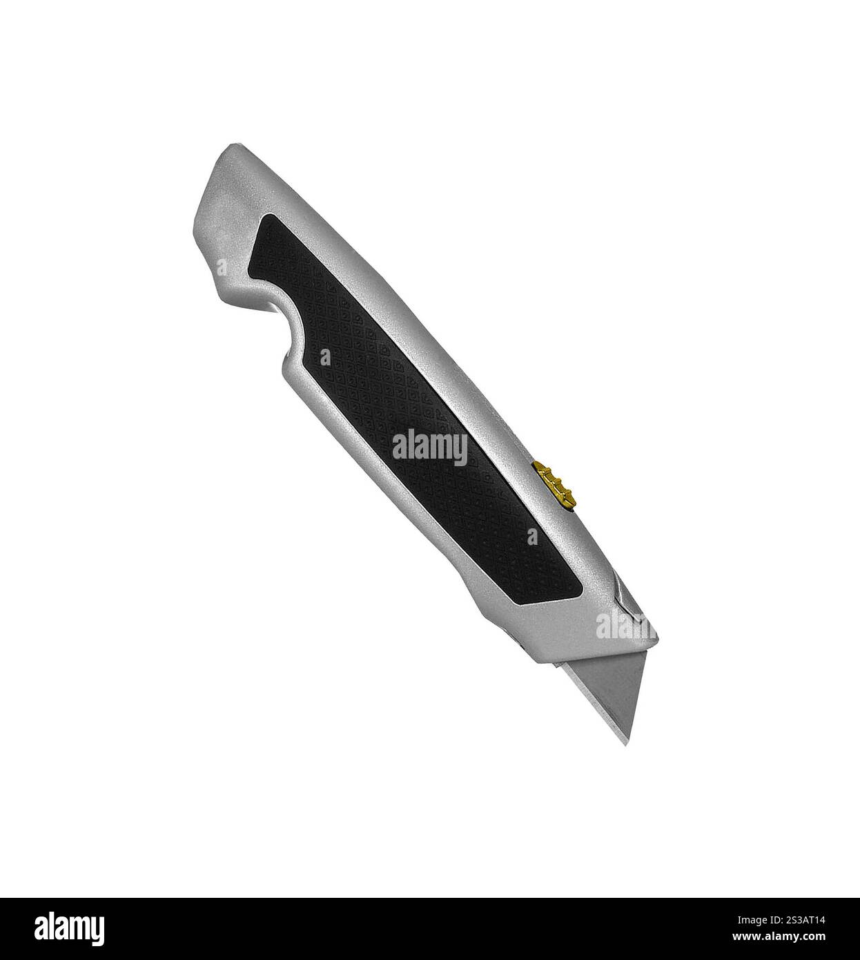 Plastic utility knife isolated on white background. Plastic utility ...
