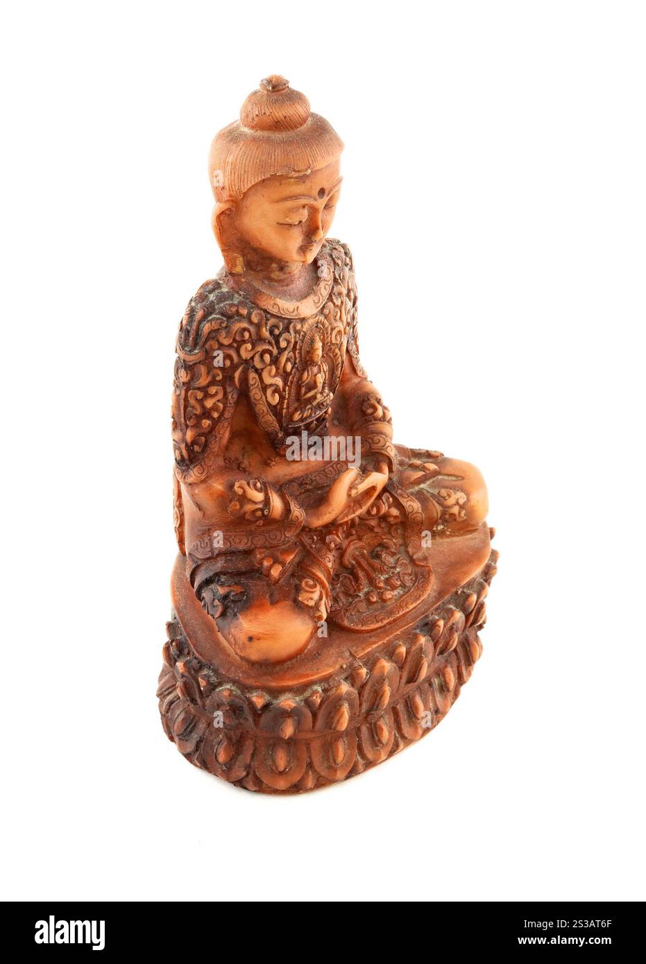 Red budha statue isolated on white background. Red budha statue Stock ...