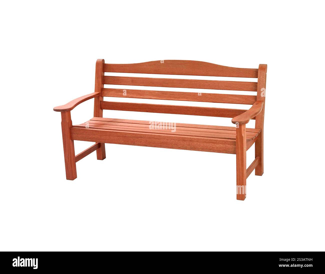 Wooden Bench isolated on white background. Wooden Bench Stock Photo - Alamy