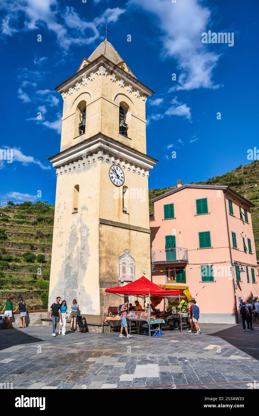 Bell tower of Chiesa di San Lorenzo on Piazza Papa Innocenzo IV in ...