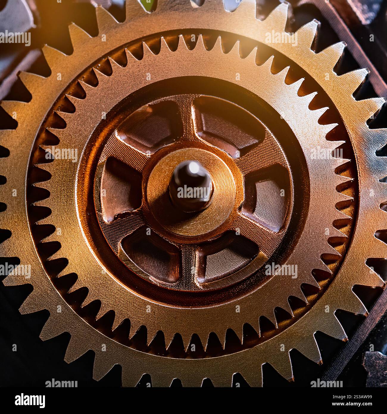 Illustration depicting the concept of a cog and mechanical gear systems, featuring elements like ...