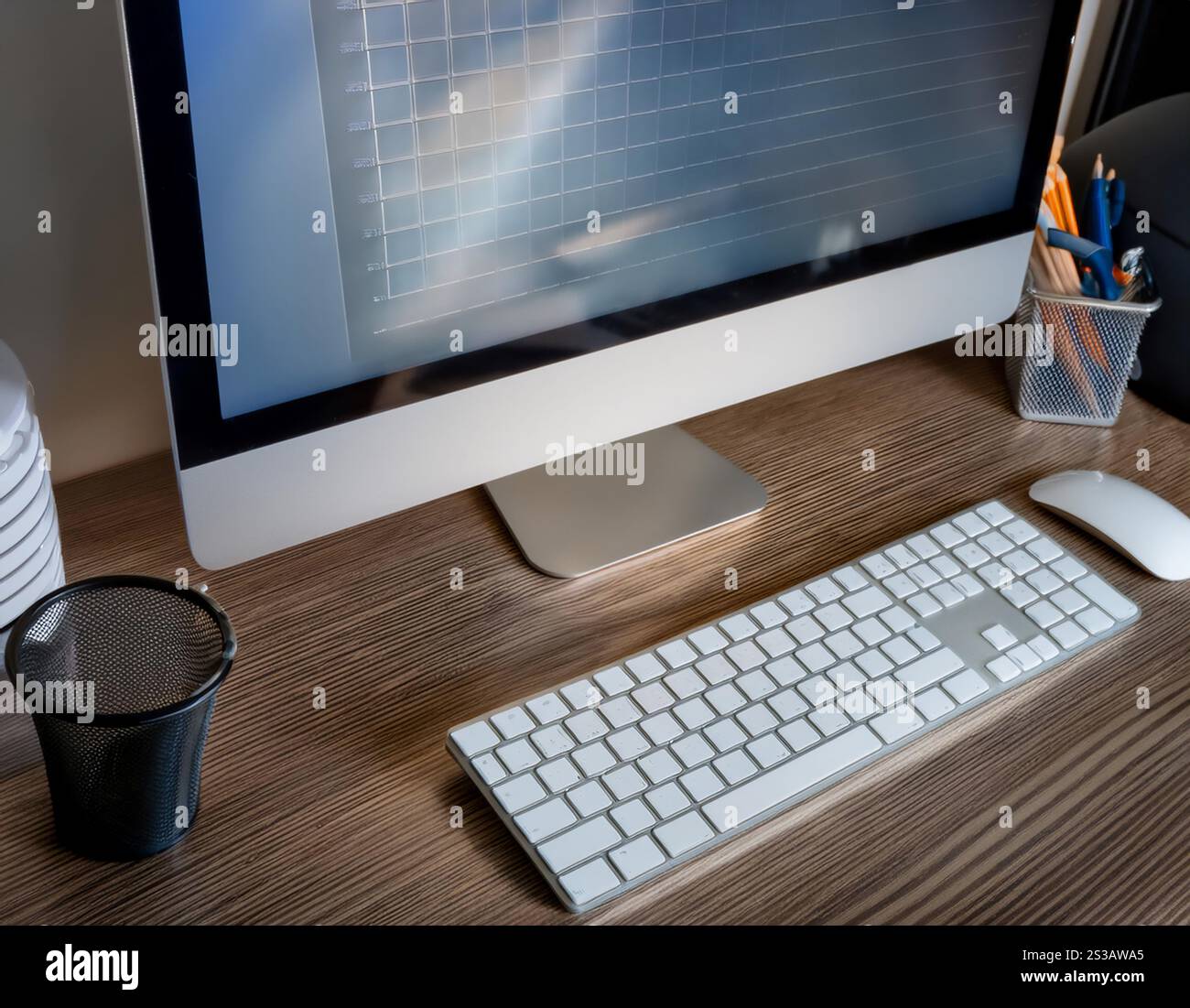 Close Up Image Of A Desktop Computer Setup Including Accessories Like