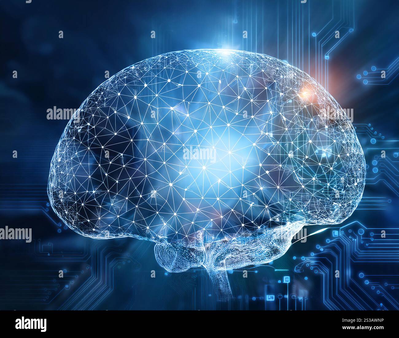 Close up depiction of intelligence featuring elements like brain ...