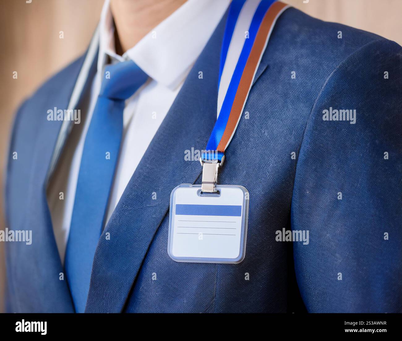 Close up image of an ID card or badge, symbolizing personal ...