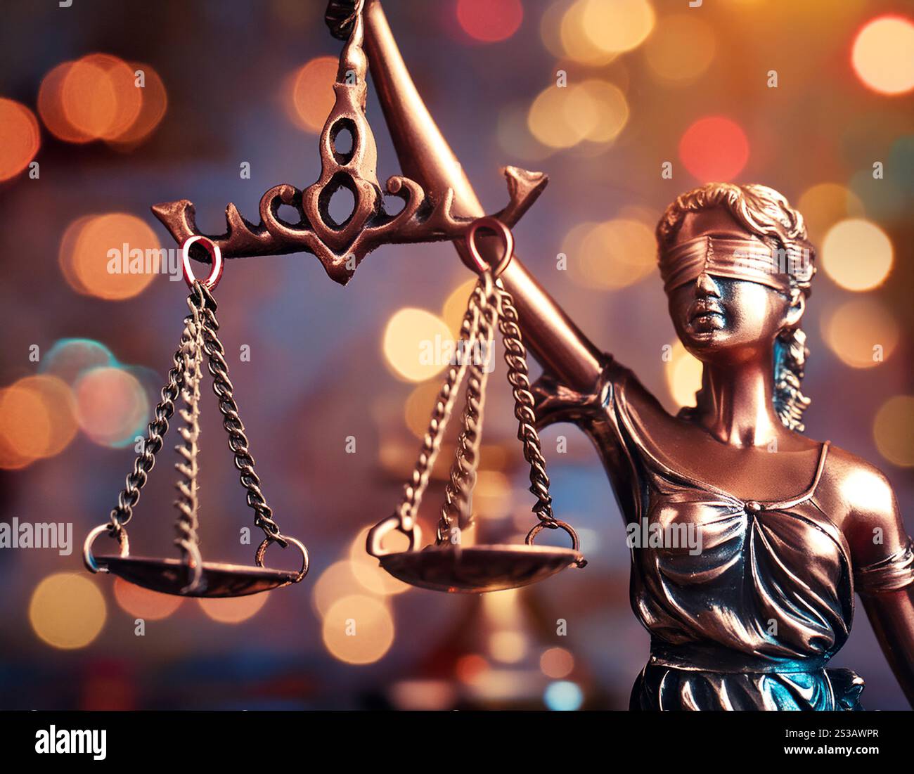 Concept illustrating the symbol of justice represented by scales hi-res ...