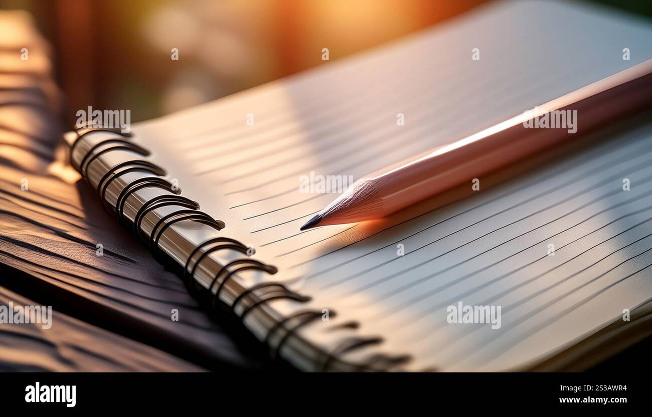 Concept illustrating lined paper in a notebook, emphasizing writing ...