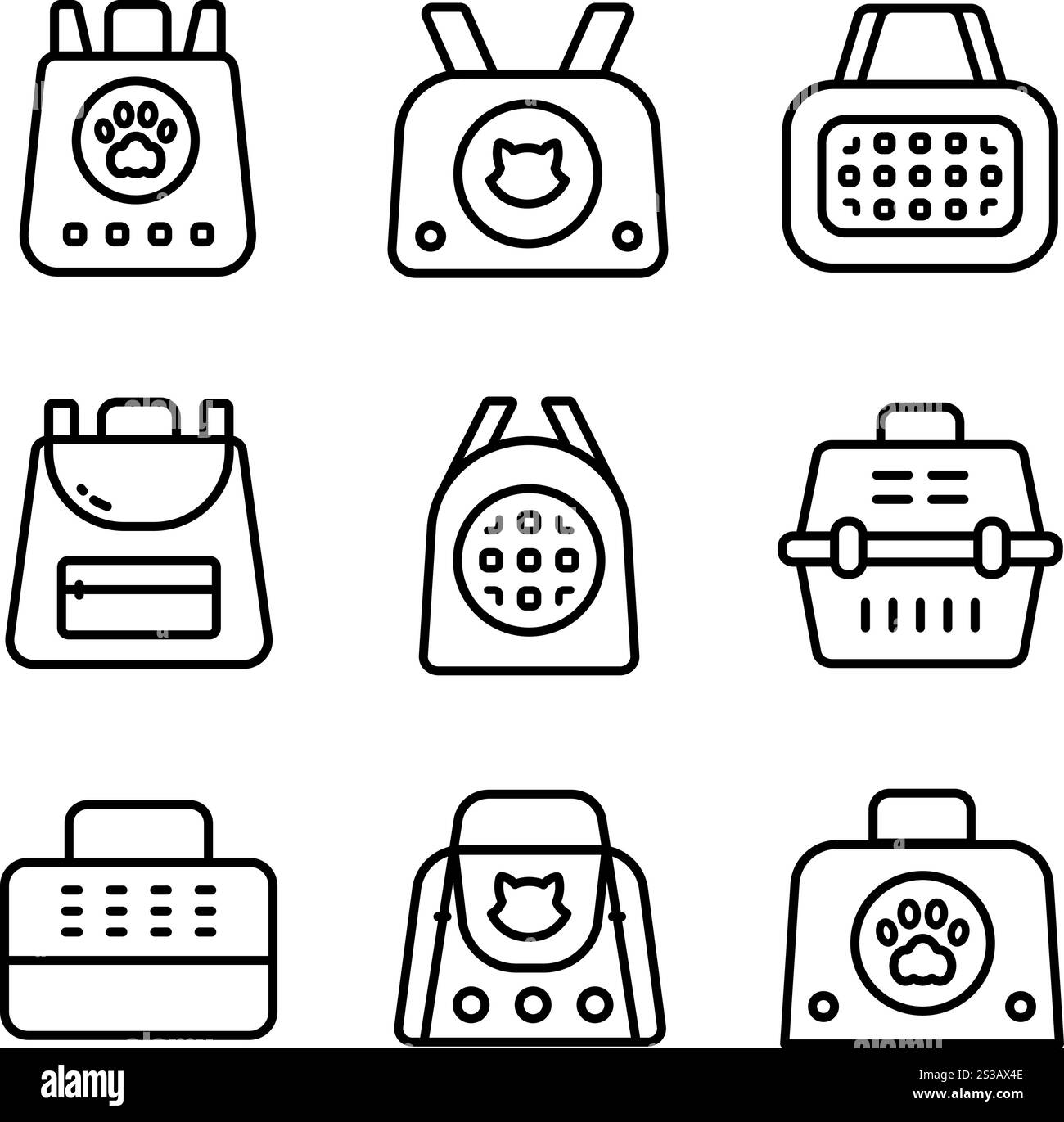 Pet grooming icons set Black and White Stock Photos & Images - Alamy
