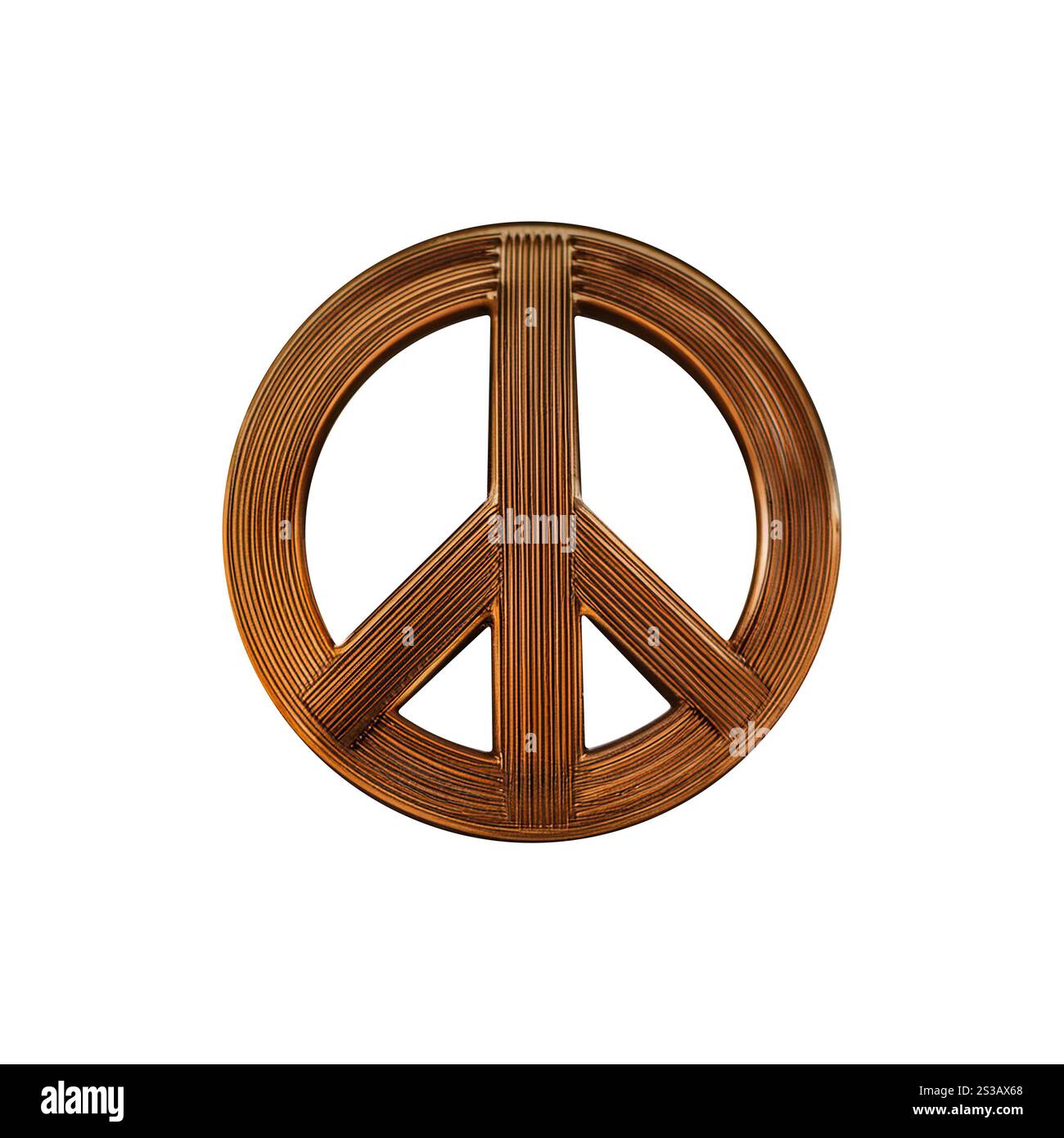 Close up image of a peace symbol on a calm background, representing ...