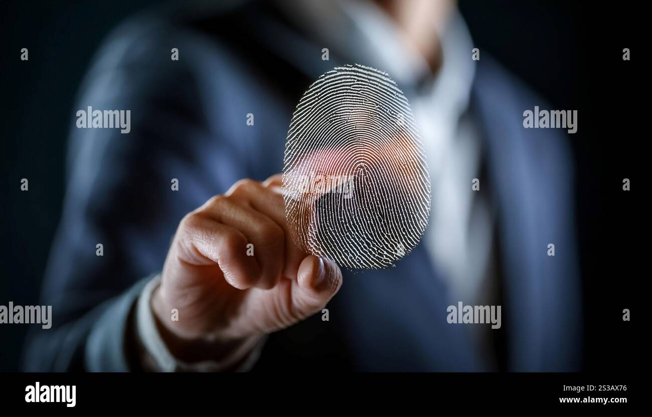 Icon fingerprint symbolizing identity hi-res stock photography and ...