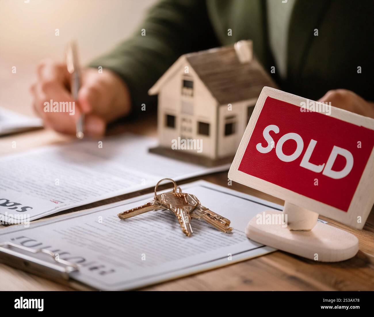 Close up depiction of real estate and property ownership featuring ...