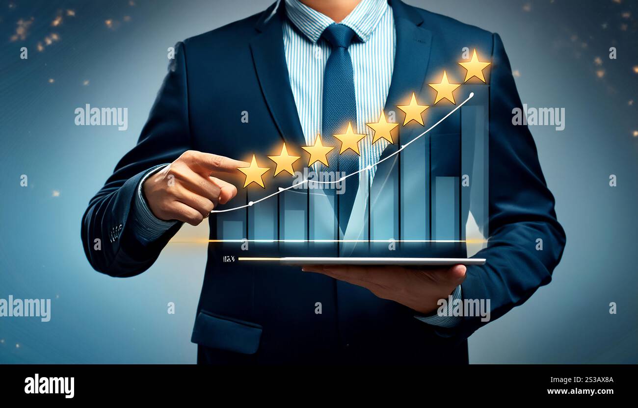Illustration of a rating chart, representing analysis, feedback, and ...