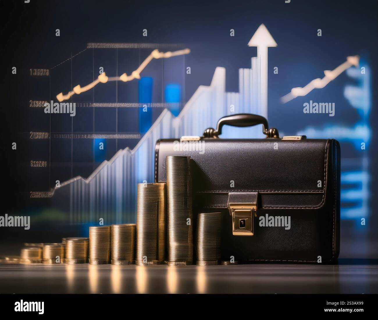 Illustration representing revenue and business growth, featuring ...