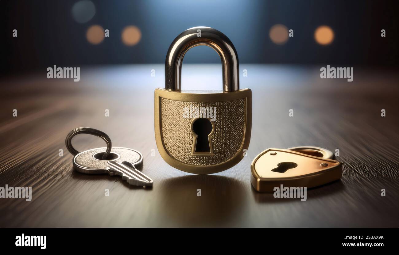 Illustration representing security and protection, featuring symbols ...