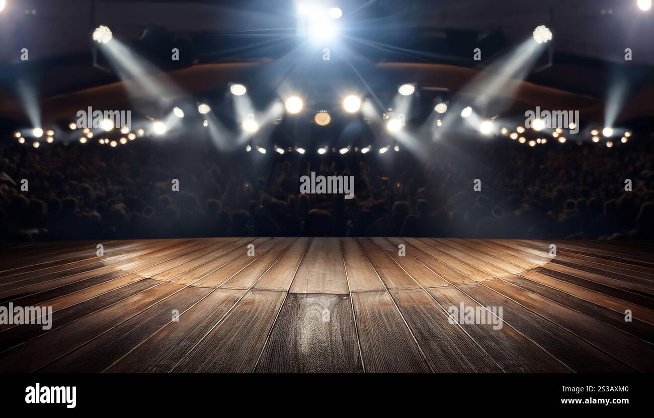 Illustration representing stage and performance, featuring symbols like ...