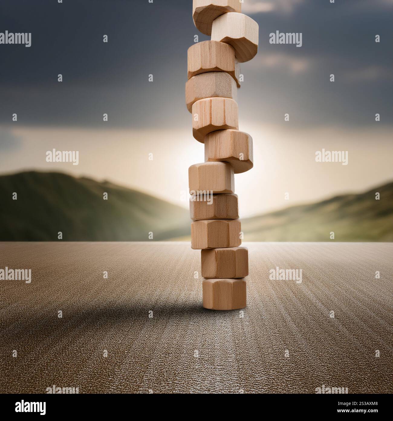 Illustration depicting the concept of struggle and overcoming obstacles, featuring symbols like ...