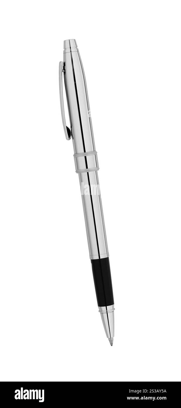 classic silver fountain pen. classic golden fountain pen Stock Photo ...