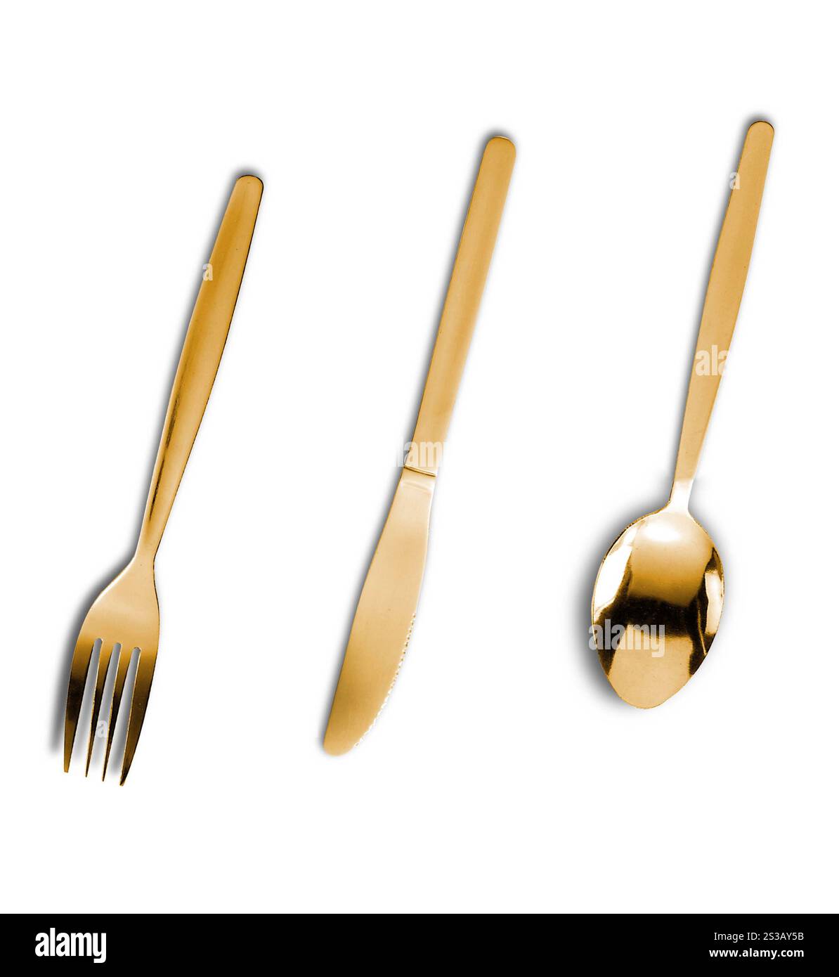 The golden plug and knife isolated on white. The golden plug and knife ...