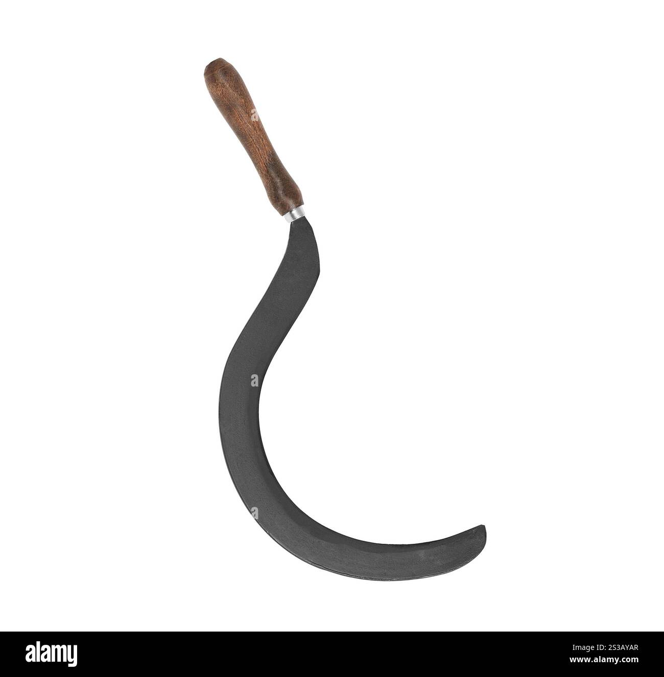 vintage rusty grain sickle isolated on white background. vintage rusty ...