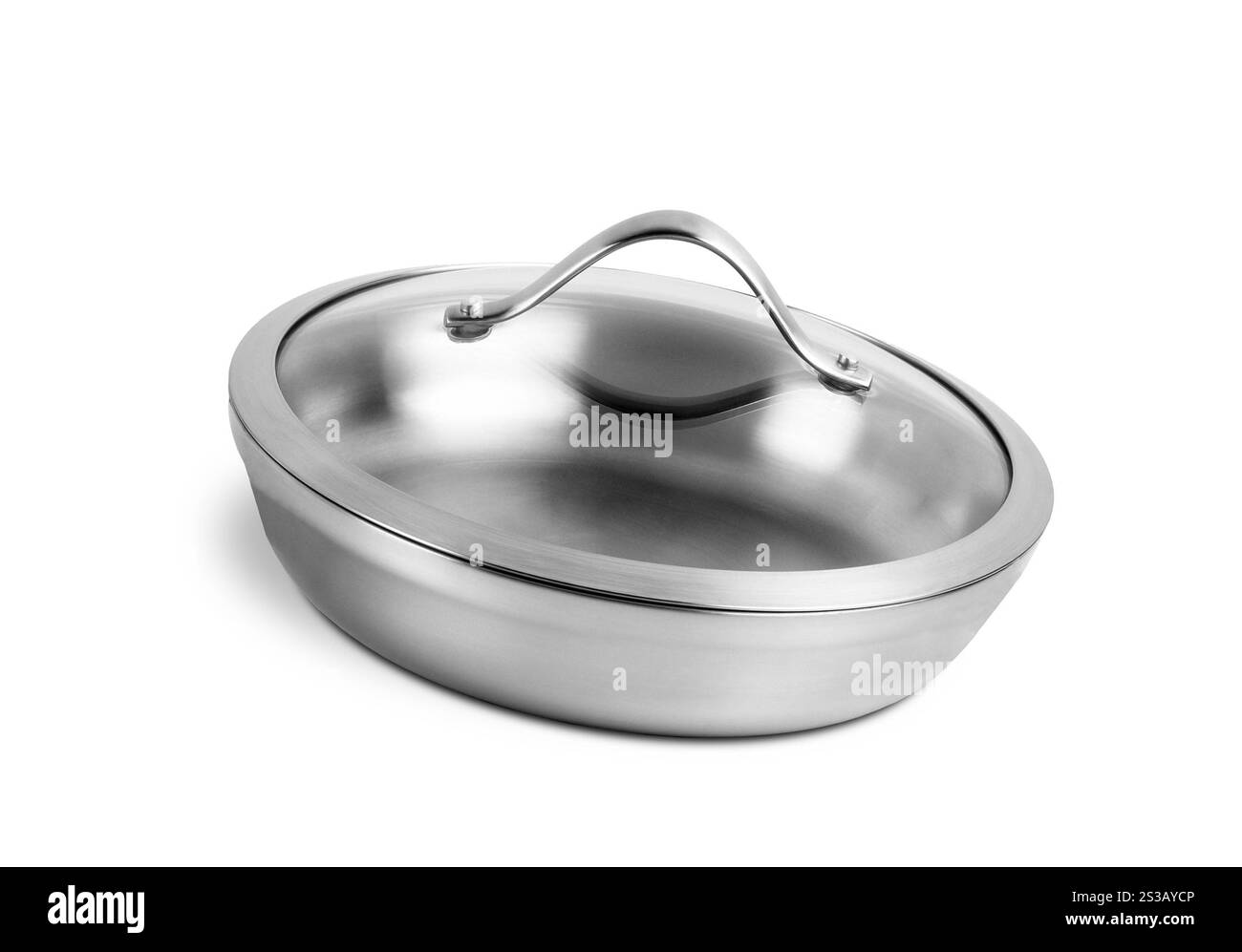 Silver cooking pot isolated on white background. Silver cooking pot ...
