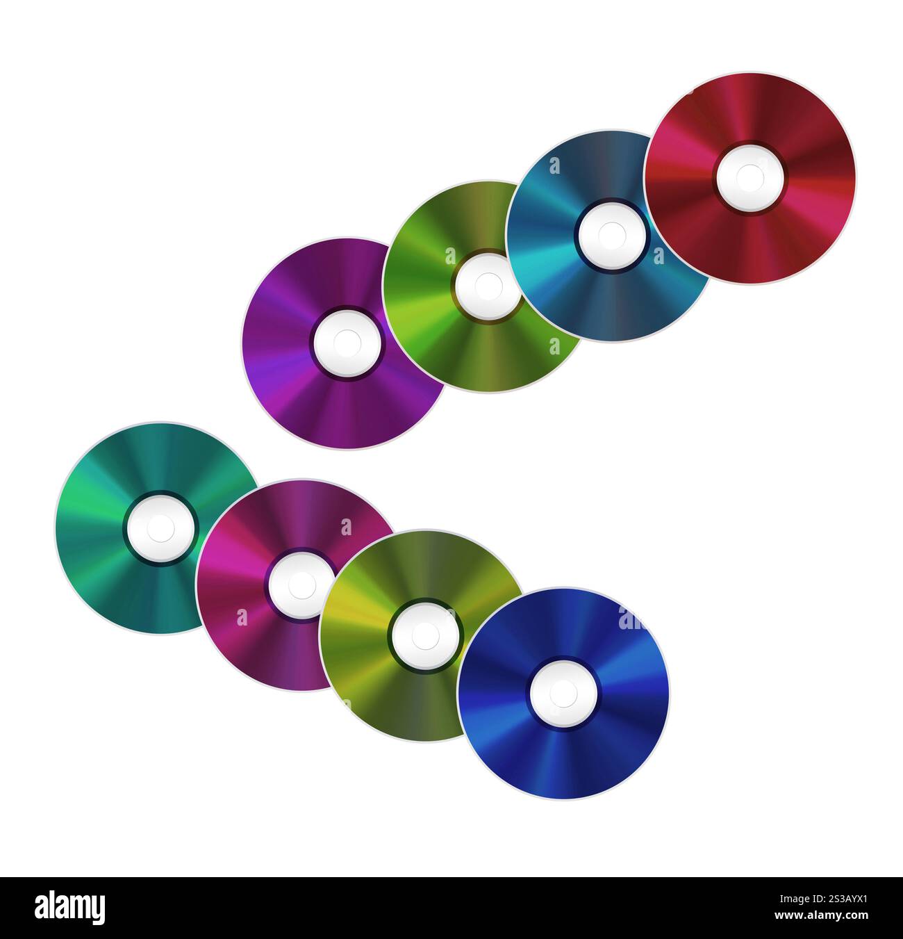 illustration of an isolated realistic compact discs isolated on white ...