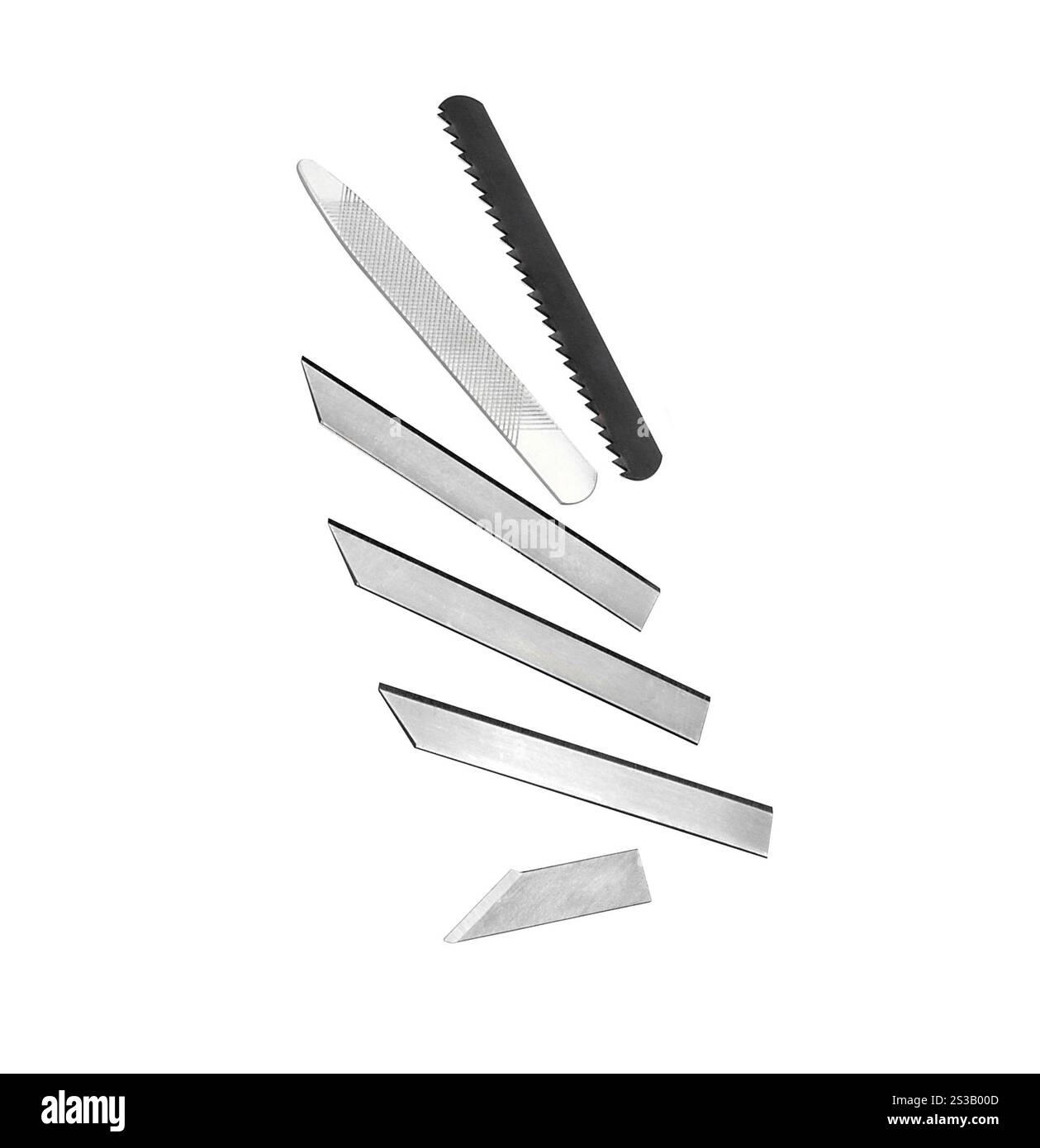 set of various blades isolated on white background. set of various ...
