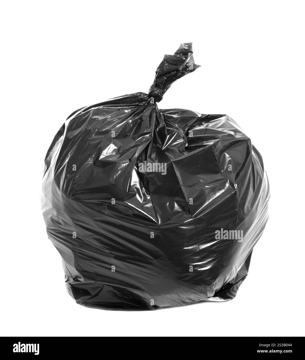 Black garbage bag isolated on white background. Black garbage bag ...