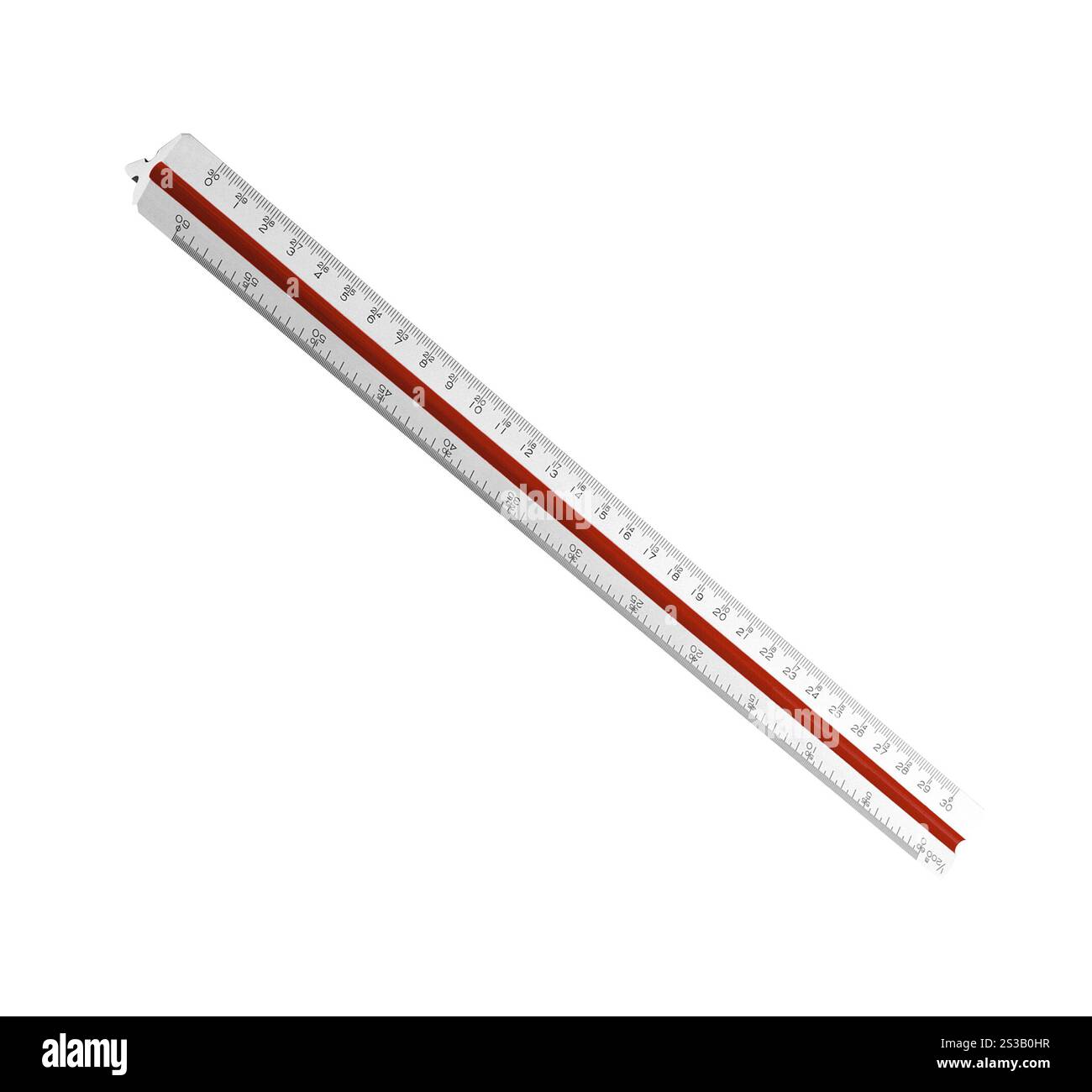 steel ruler isolated on white background. steel ruler Stock Photo - Alamy